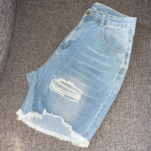 SHEIN | Shorts | High Wasted Light Blue Jean Shorts | Poshmark